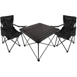 Mojawo 3tlg Campingmöbel Set Anglerstühle-MCM3001+2xMPO2430-schwarz