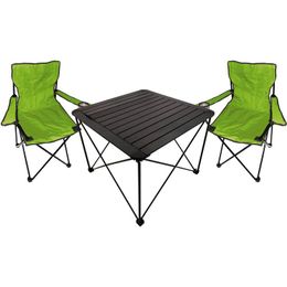 Mojawo 3tlg Campingmöbel Set Anglerstühle-MCM3001+2xMPO2470-Lime-Grün