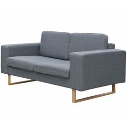 Bonnevie - 2-Sitzer Sofa Stoff Hellgrau vidaXL14444