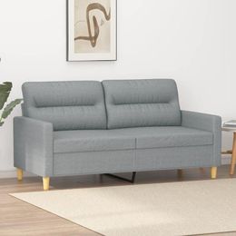 2-Sitzer-Sofa,Sofas gerade Hellgrau 140 cm Stoff vidaXL