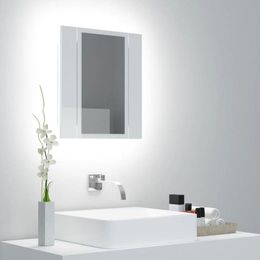 Bonnevie - LED-Bad-Hängeschränke - Badezimmer Spiegelschrank Hochglanz-Weiß 40x12x45 cm Acryl -BNC73254 - Weiß