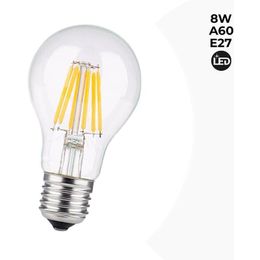LED-Glühbirne E27 8W A60 transparent Lichtfarbe Warmweiß - Warmweiß