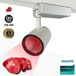 Barcelona Led - Einphasiger LED-Schienenstrahler speziell für Metzgereien - Integrierter Treiber Philips Xitanium - led cob - 40W - Farbe Weiß - Weiß