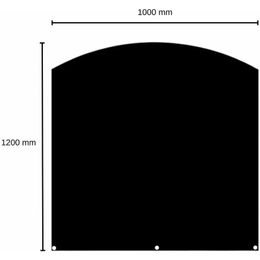 Bodenplatte Kamin Emaillierte-Stahlblech grau schwarz 1000 x 1200 mm e 41-Segmentbogen