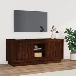 TV-Schrank, TV-Lowboard, tv Möbel, Fernsehschrank Moderner Stil Braun Eichen-Optik 102x35x45 cm Holzwerkstoff NMKS83750 MAISONCHIC