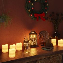 MAISONCHIC 12 Stk. LED-Kerzen Elektrisch,Dekoration für Weihnachten, Geburtstag, Hochzeit, Abendessen, Votivtisch, Café, Bar, Restaurant, Hotel Warmweiß