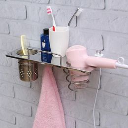 Drillpro - Regal Handtuchhalter Haartrockner Haken Badezimmer Aufbewahrung 304 Edelstahl