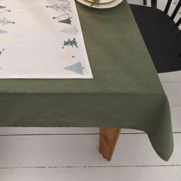 Dekoleidenschaft - Tafeldecke Waldgrün Polyester / Baumwolle Mischung, grün, 135 x 240 cm, Tischdecke, Tischtuch