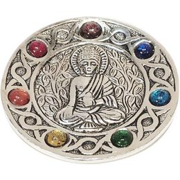 Signes Grimalt - Chakra Buddha Plattenzubehör Natur Runde Silberschale - 1x11x11cm - Plateado