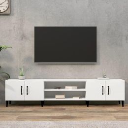 TV-Schrank, TV-Lowboard, tv Möbel, Fernsehschrank Moderner Stil Weiß 180x31,5x40 cm Holzwerkstoff NMKS84134 MAISONCHIC
