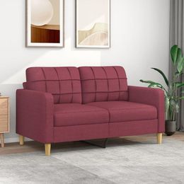2-Sitzer-Sofa,Sofas gerade Weinrot 140 cm Stoff vidaXL