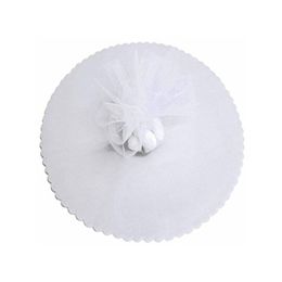 Meditrade GmbH 50 schleier tüll für hochzeit gefälligkeiten runde organza hochzeiten taufen graduierungen gezuckerte mandeln Weiß - Weiß