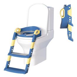 VINGO - Toilettentrainer mit Leiter Treppe mit Treppe Kindersitz Toilettensitz Töpfchen Blau - Blau