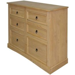 Sideboard, Kommode, Küchenschrank, Beistellschrank, Anrichte für Wohnzimmer Mexiko-Stil Kiefernholz 130x48x104 cm LLLA873745 MAISONCHIC