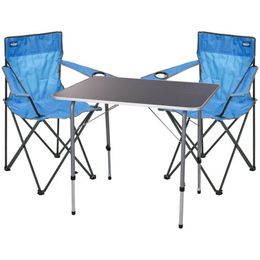 Mojawo 3tlg Campingmöbel Set Blau-X35000300-2xFD8300850-blau