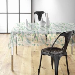 Douceur D'intérieur - Durchsichtige Tischdecke aus pcv mit Pflanzenmuster aurea, 140 x 240 cm