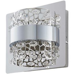 LUCANDE LED-Wandlampe Neelie mit Glassteinen, 1-flammig - chrom, klar