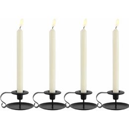 4er Set Vintage Kerzenhalter Dekoration mit Griff, Eisen Kerzenhalter 11x6cm, Geschenk für Tichdeko Weihnachten Halloween Hochzeit Badezimmer Küche