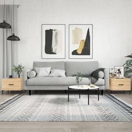Bonnevie - 2er Couchtisch-Set, Sofatisch/Kaffeetisch für das Wohnzimmer, Wohnzimmertisch im Industrie-Design Sonoma-Eiche 50x50x40 cm Holzwerkstoff