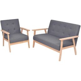 MAISONCHIC Sofa-Set 2-tlg. Loungesofa Couch Modern Stoff Dunkelgrau DE88531 - Grau