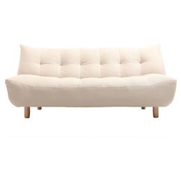 Miliboo - Design-Schlafsofa skandinavisch Beige und Eiche yumi - Naturbeige