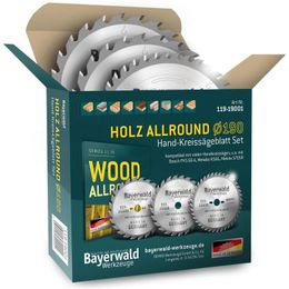 BAYERWALD WERKZEUGE Holz allround Ø190 Hand-Kreissägeblatt Set