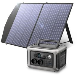 Allpowers - Solargenerator R600, 299WH LiFePO4 Batterie, 2x 600W (1200W Spitze) ac Ausgang Tragbare Powerstation mit 100W Solarpanel, Mobile