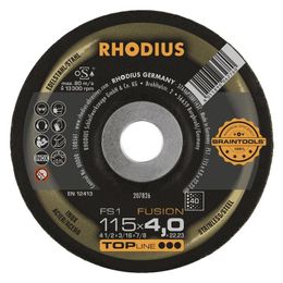 Rhodius Abrasives - rhodius FS1 fusion, 10 Stück, 115 x 4,0 mm, Korn 40, Schruppscheibe