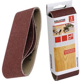 Varo Kreator Holz Schleifband für Bandschleifer 3 Stück - Körnung G60 - 7,5 x 53,3 cm - 75 x 533 mm