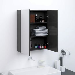 Bad-Spiegelschrank, Badschrank mit Spiegel, Badezimmerschrank 60x15x75 cm mdf Grau KLI36258 MAISONCHIC