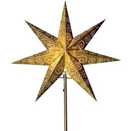 STAR TRADING - Wechsel-Schirm Weihnachtsstern Antique von 3D Papierstern Weihnachten in Gold mit Ornamenten, Dekostern ø: 48 cm