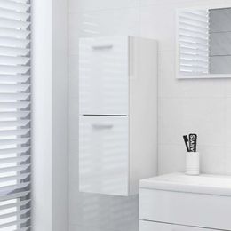 Badezimmer-Standschrank,Badezimmerschrank,Badmöbel Hochglanz-Weiß 30x30x80 cm Holzwerkstoff -BNC15099 - Weiß