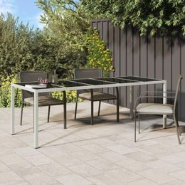 Gartentisch,Terrassentisch,Gartenmöbel Weiß 250x100x75 cm Poly Rattan und Hartglas VMEC730142 MAISONCHIC