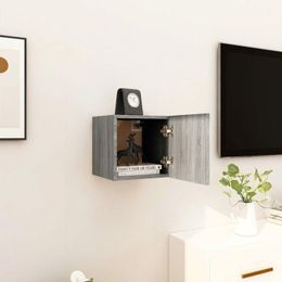 TV-Wandschrank TV-Schrank tv Board hängend Grau Sonoma 30,5x30x30 cm BRYJ402631 MAISONCHIC