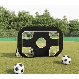 Fußballtor mit Torwand 120x80x80 cm Polyester - Schwarz - Prolenta Premium