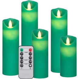 Maison Exclusive - 5-tlg. LED-Kerzen-Set Elektrisch mit Fernbedienung - Grün
