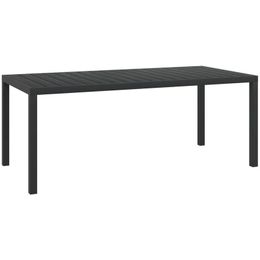 Garten-Esstisch，Gartentisch，Outdoor-Esstisch WPC Aluminium 185 x 90 x 74 cm Schwarz AGHDE929737 MAISONCHIC