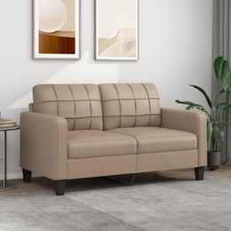 2-Sitzer-Sofa Cappuccino-Braun 140 cm Kunstleder - Braun - Prolenta Premium
