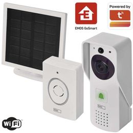 EMOS GoSmart Video-Türklingel mit WiFi und App, drahtlose Smart Home Videoklingel mit 1080p Kamera, Klingel und Solarpanel, Türschloss-Steuerung, H4030