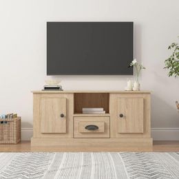 TV-Schrank, TV-Lowboard, tv Möbel, Fernsehschrank Moderner Stil Sonoma-Eiche 100x35,5x45 cm Holzwerkstoff NMKS20150 MAISONCHIC