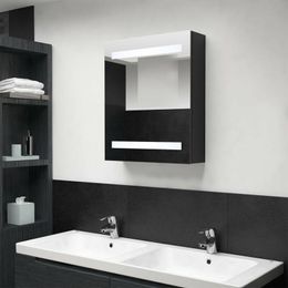 LED-Bad-Spiegelschrank, Badschrank mit Spiegel, Badezimmerschrank Schwarz 50x14x60 cm KLI94795 MAISONCHIC