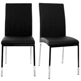 Miliboo 2er-Set Design-Stühle Polyurethan Schwarz SIMEA - Schwarz