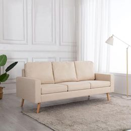 Bonnevie - 3-Sitzer-Sofa Couch Wohnzimmersofa - Creme Stoff BV821585