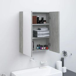 Bad-Spiegelschrank, Badschrank mit Spiegel, Badezimmerschrank 60x15x75 cm mdf Betongrau KLI32267 MAISONCHIC