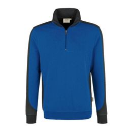 Zip-Sweatshirt Contrast mikralinar® royalblau/anthrazit, 4X - HAKRO