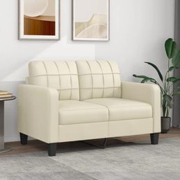 2-Sitzer-Sofa,Sofas gerade Creme 120 cm Kunstleder vidaXL