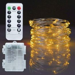 10m led Batterie Box Wasserdicht Kupferdraht Lichterkette (Warmes Licht) - Minkurow