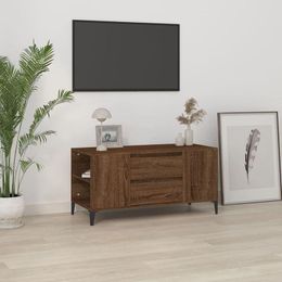 TV-Schrank TV-Lowboard Fernsehschrank Braun Eichen-Optik 102x44,5x50 cm Holzwerkstoff BRYJ305213 MAISONCHIC