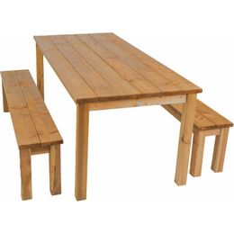 AXI Louise Picknicktisch aus Holz in Braun für 6 Personen Picknick Tisch / Picnic Table / Picknickbank für Erwachsene Set für den Garten 200 x 78 cm