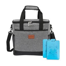 VINGO - Kühltasche Picknicktasche Kühltaschen Lunchtasche Mittagessen Tasche Thermotasche Kühltasche Isoliertasche für Lebensmitteltransport,25L Grau